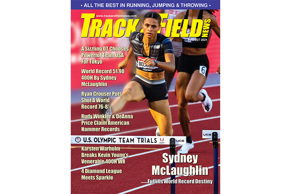 COVER — August (photo by Richard Seow) - Track & Field News